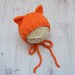 Newborn Foxy Bonnet PDF Knitting Pattern - Etsy