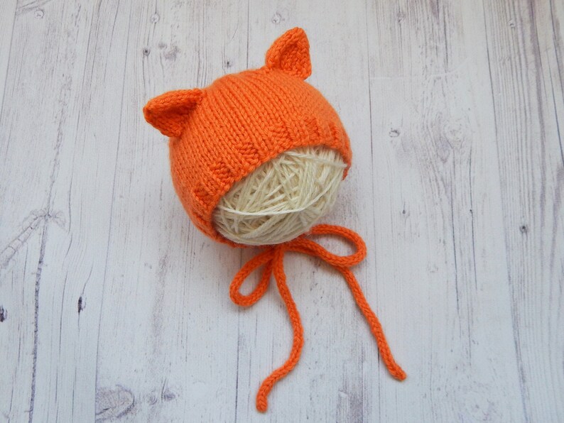 Newborn Foxy Bonnet PDF Knitting Pattern - Etsy