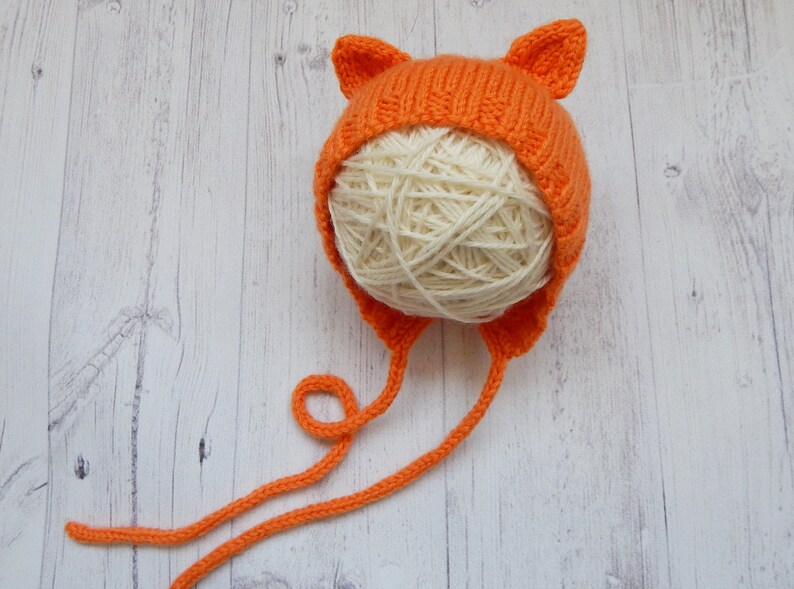 Newborn Foxy Bonnet PDF Knitting Pattern - Etsy