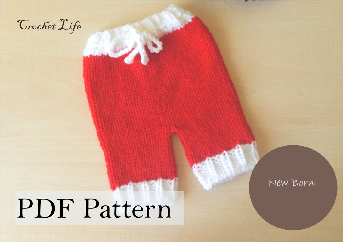 Baby Santa Pants PDF Knitting Pattern - Etsy