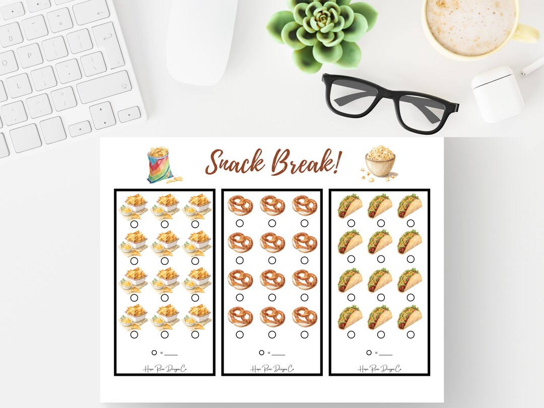 Snack Break Savings Challenge Printable, 11x8.5 PDF Digital Download ...