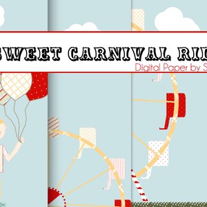 Sweet Carnival Ride Digital Paper Pack - 16 Digital Sheets - Etsy