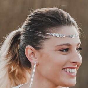 Silver Forehead Band, Boho Bride, Wedding Hair Accessories, Forehead ...