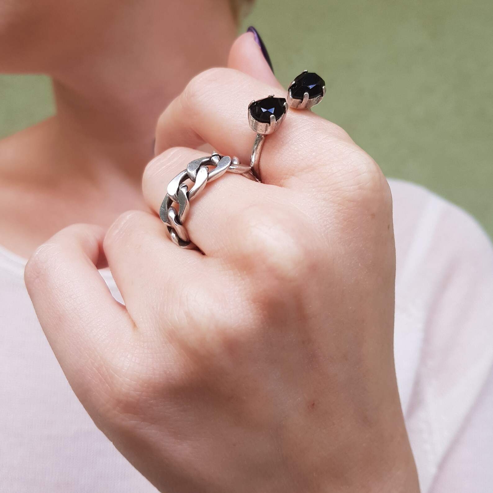 Adjustable Ring Adjustable Thumb Ring Open Silver Ring Set - Etsy