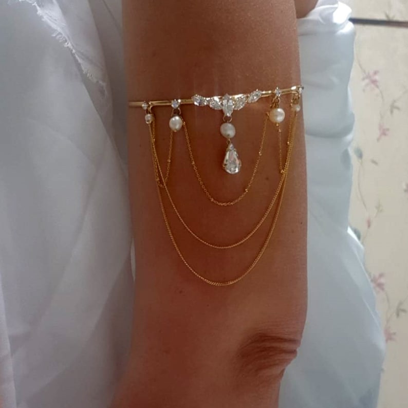 Boho Arm Cuff Bracelet Greek Goddess Upper Arm Bracelet Gold - Etsy