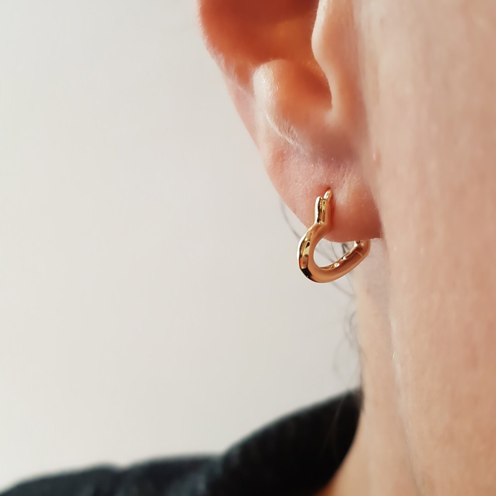Tiny Huggies, Minimal Heart Huggies, Heart Hoops, Boho Hoops, Flower ...