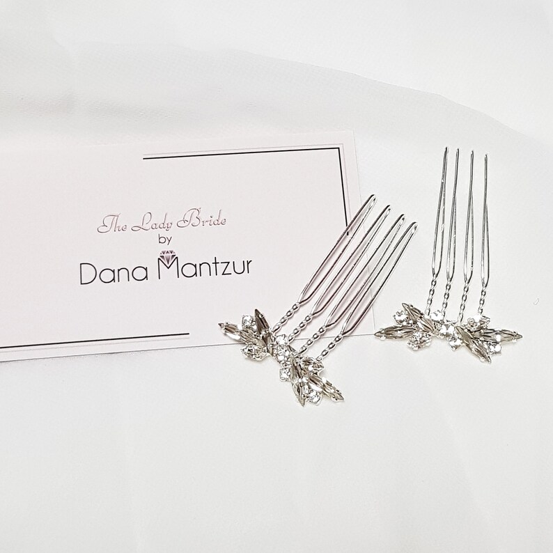 Bridal Hair Comb Small Hair Comb Minimal Hair Clip Crystal | Etsy