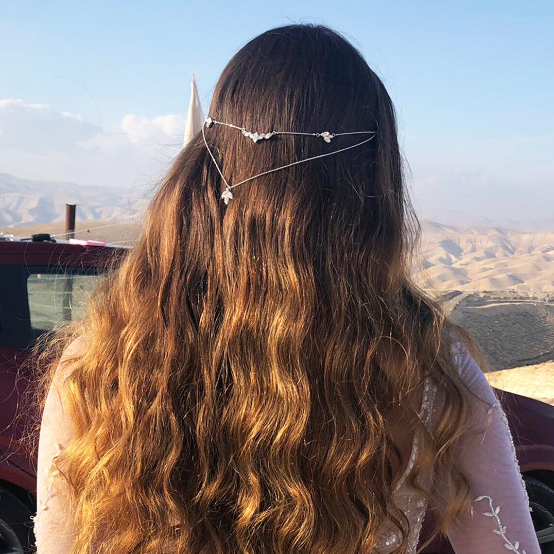 Bridal Hair Chain, Boho Bride, Wedding Hair Accessories, Crystal ...