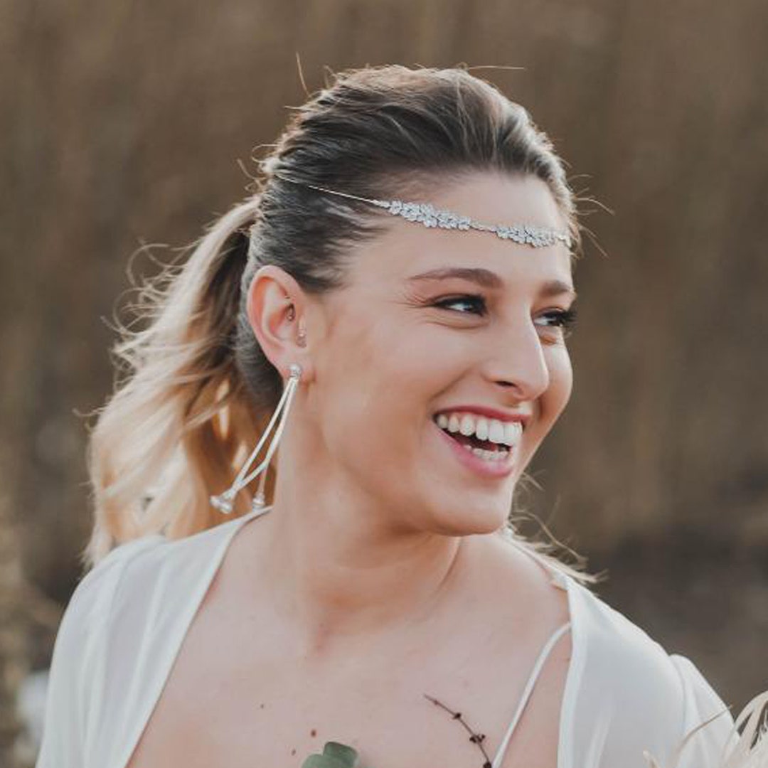 Silver Forehead Band, Boho Bride, Wedding Hair Accessories, Forehead ...