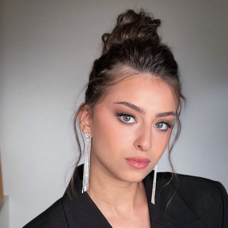 Party Earrings Long Chain Earrings Prom Earrings Holiday - Etsy