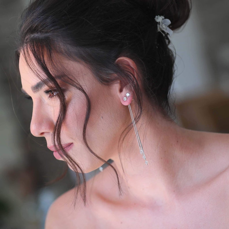 Long Ear Jackets Extra Long Ear Jackets Wedding Earrings - Etsy