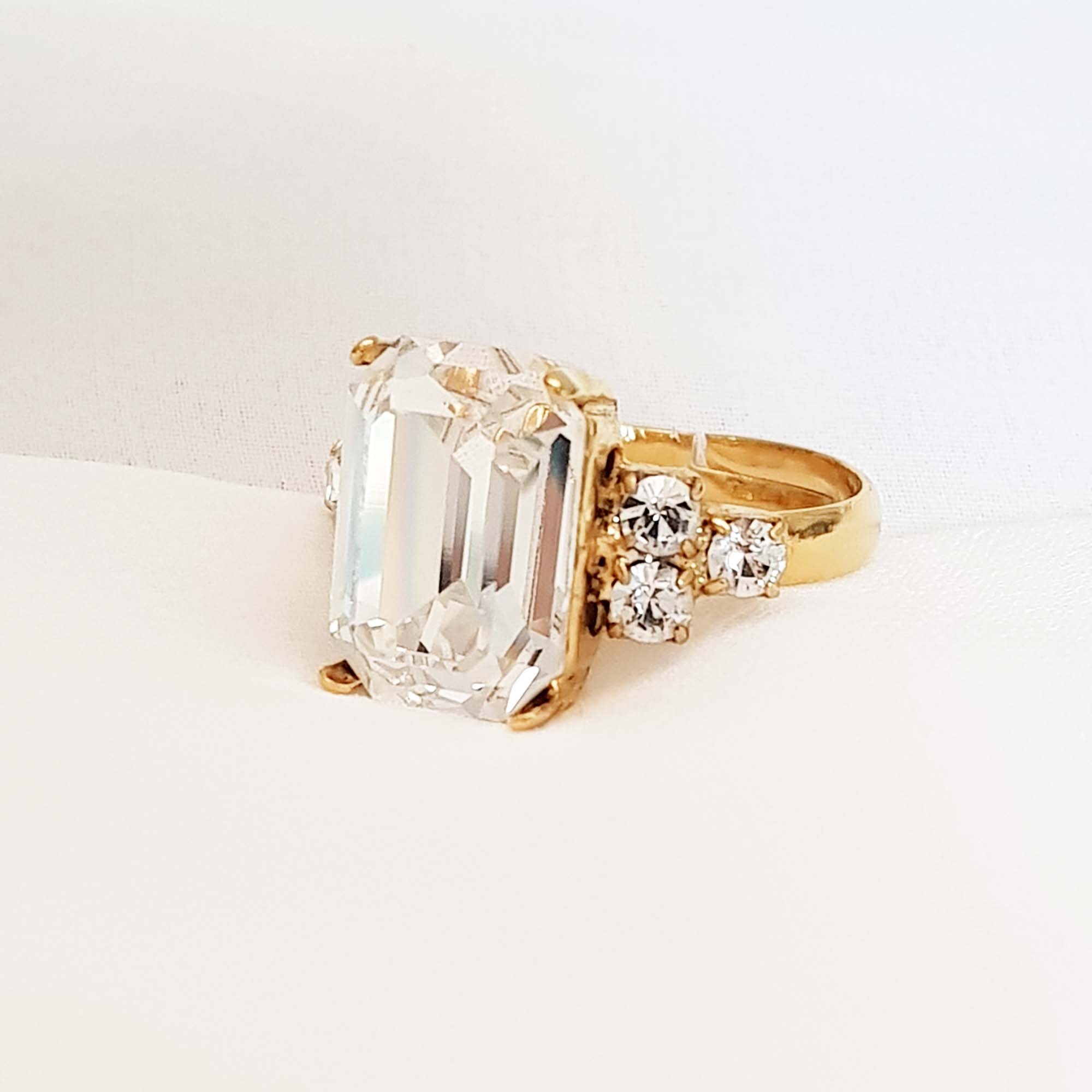 Colorful Crystal Ring Statement Colorful Ring Gift for Her - Etsy UK