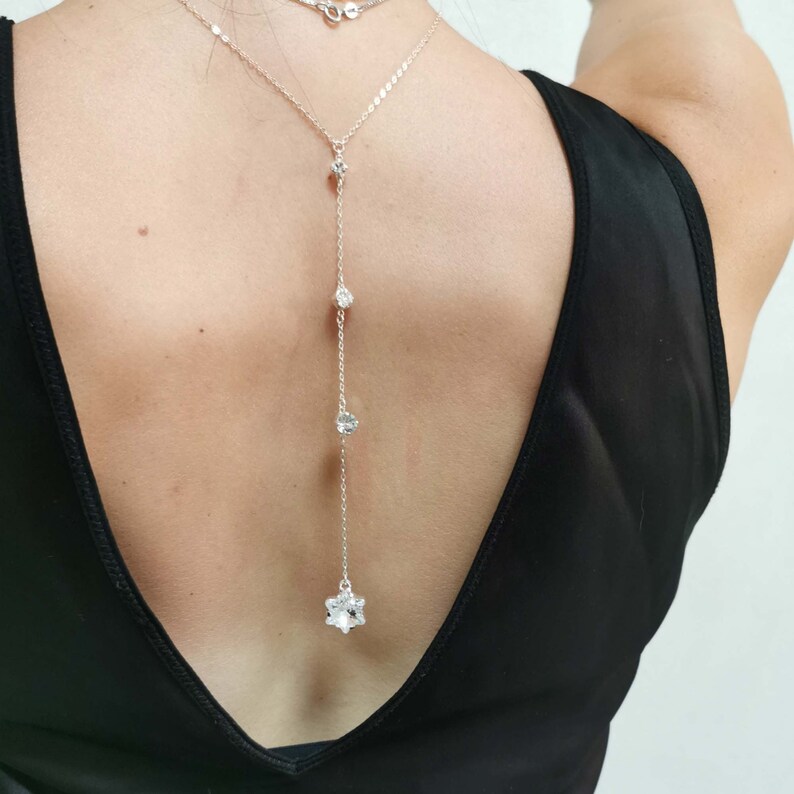 Back Necklace Bridal Backdrop Necklace Long Back Drop - Etsy