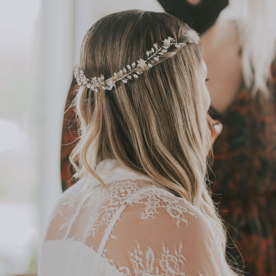 Bridal Headpiece, Wedding Hair Accessories, Silver Pearl Headband ...