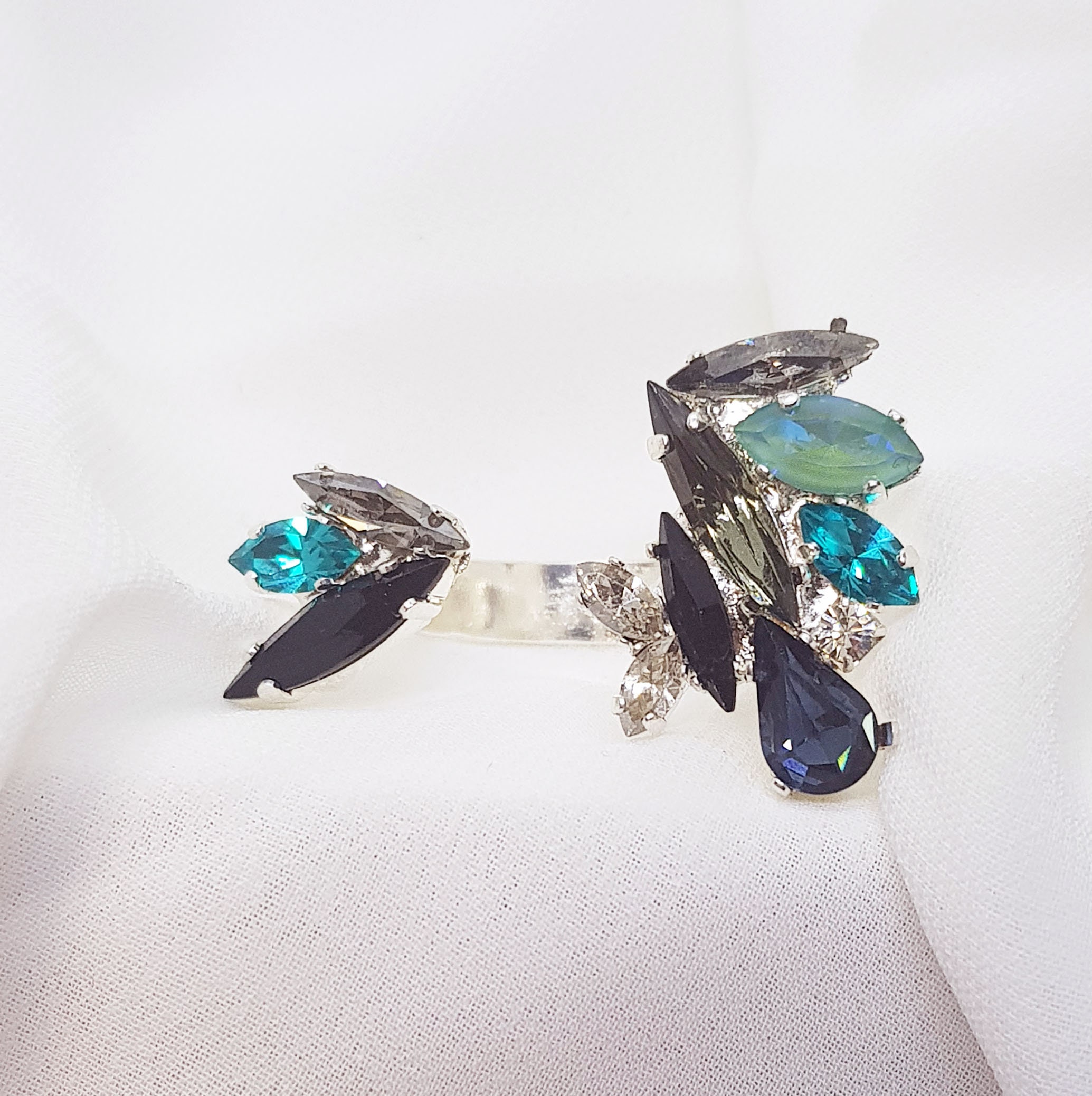 Black Ring Cocktail Open Ring Statement Party Ring | Etsy