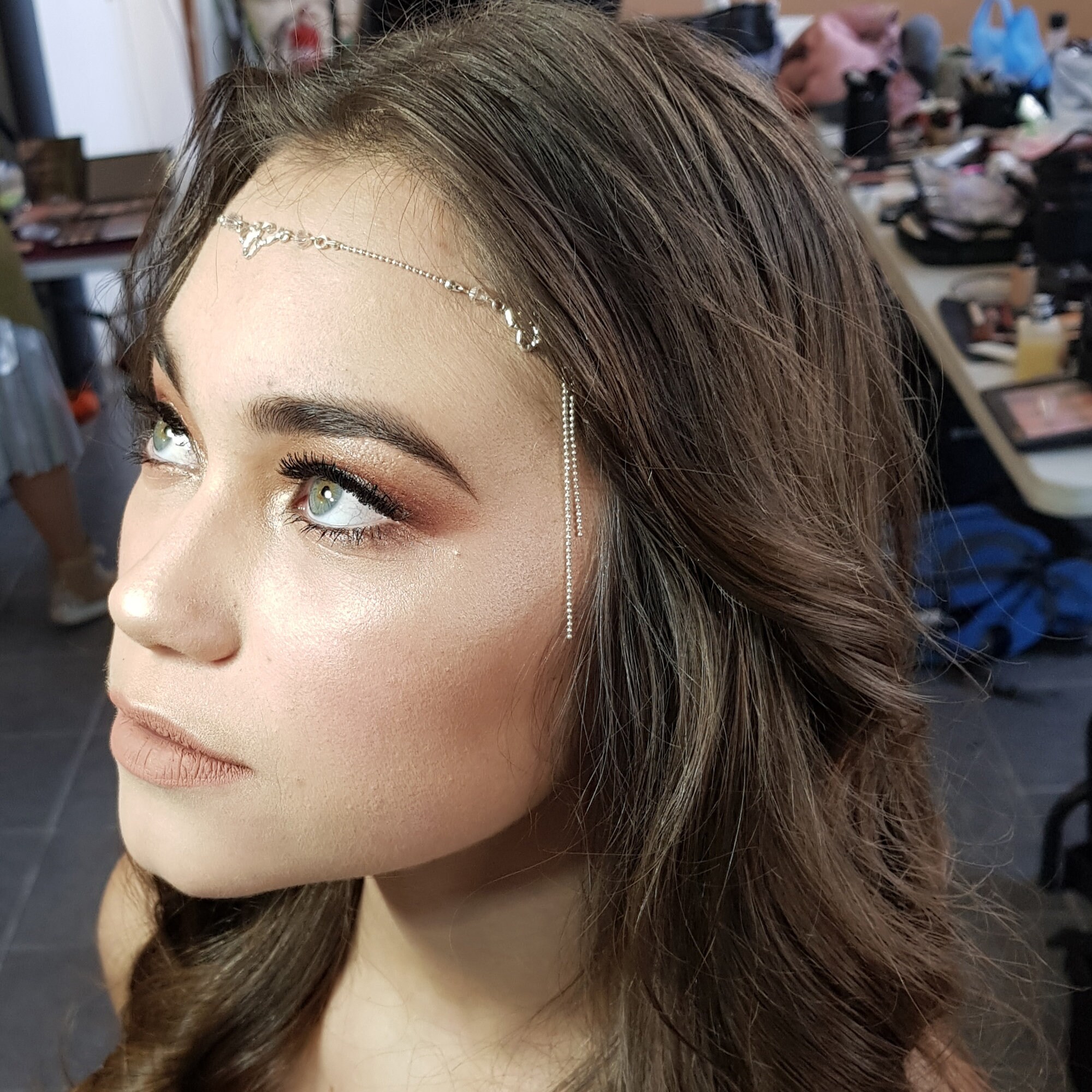 Bridal Hair Chain, Silver Hair Accessories, Wedding Crown, Forehead ...