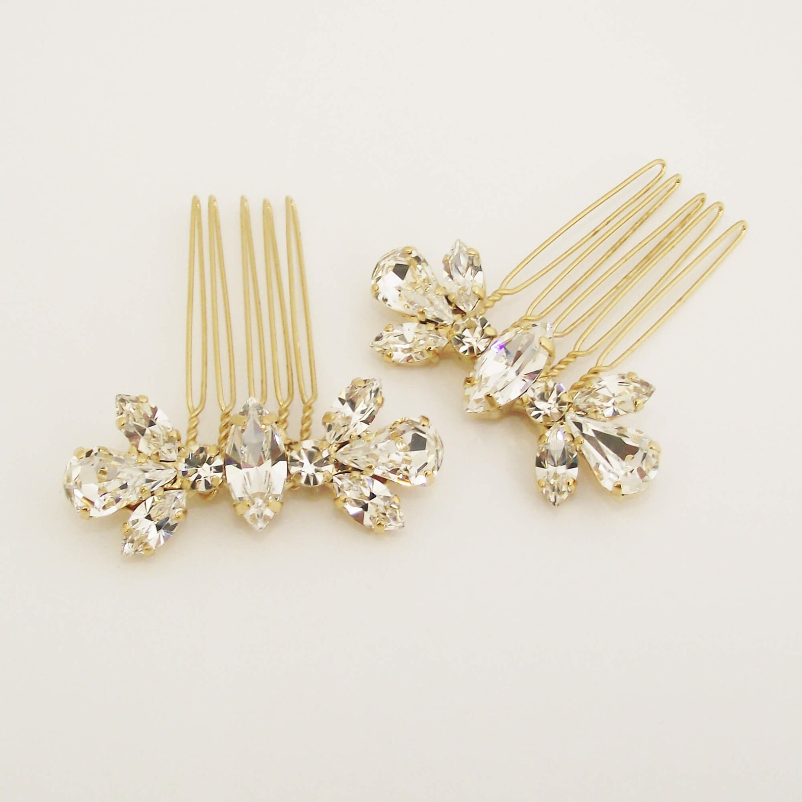 Gold Hair Comb, Side Hair Comb, Decorative Comb, Zirconia Crystal Hair ...