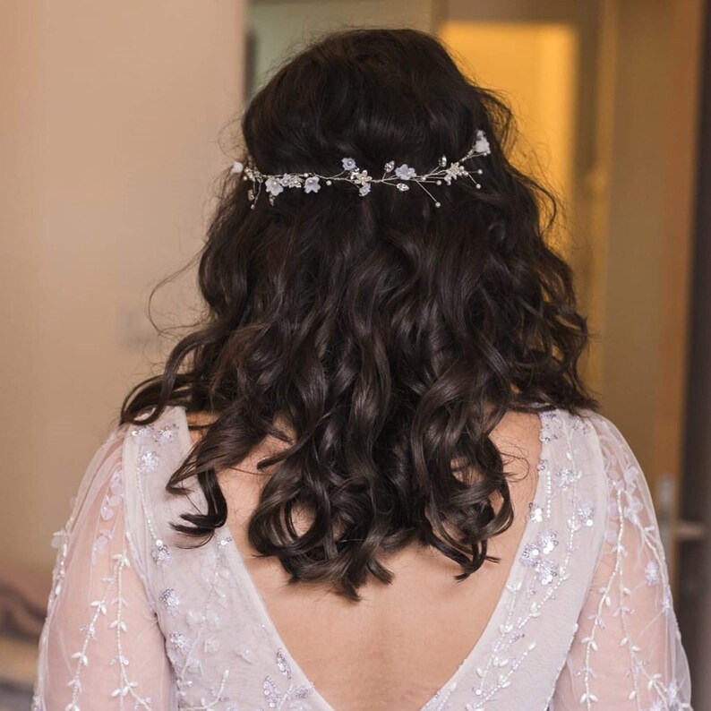 Bridal Halo, Bridal Hair Vine, Wedding Headpiece, Bridal Circlet, Boho ...