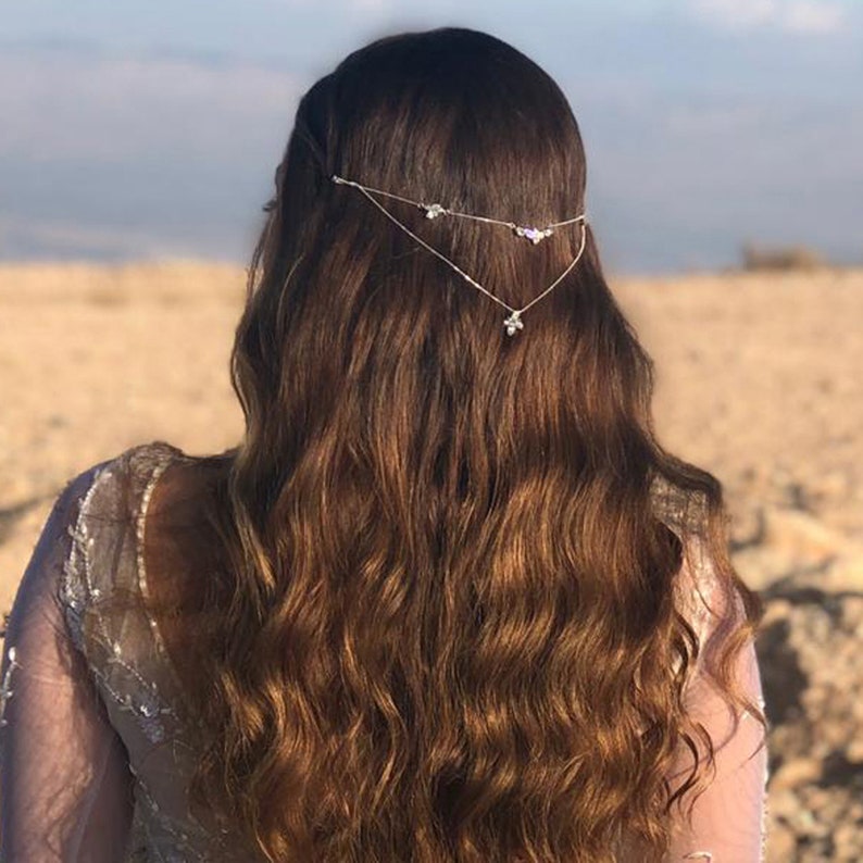 Bridal hair chain Boho Bride Wedding hair accessories | Etsy