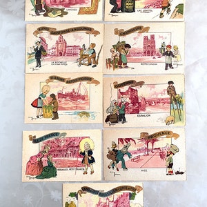 18 Vintage FRENCH POSTCARDS in Color France - Etsy