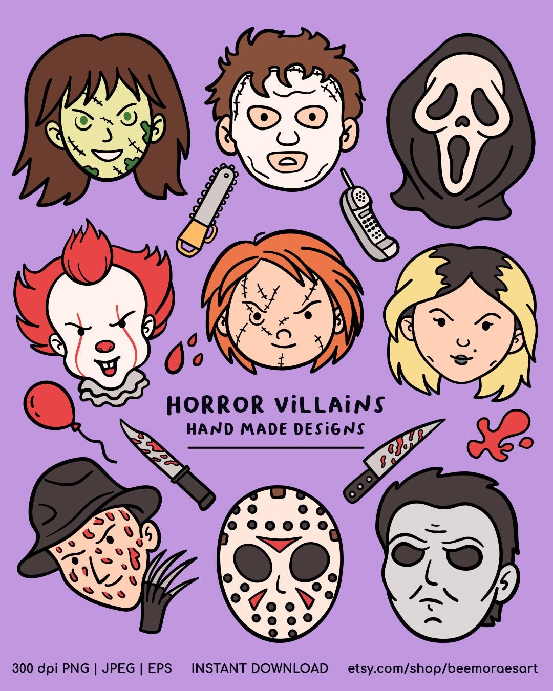 Horror Movies Clipart - Cute Horror character - Spooky illustration ...