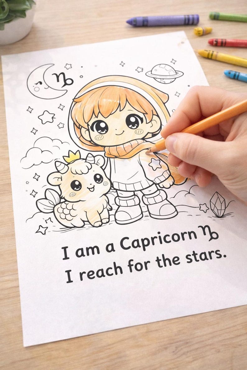 Printable Coloring Pages PDF – Zodiac Coloring Book for Kids – Inner ...