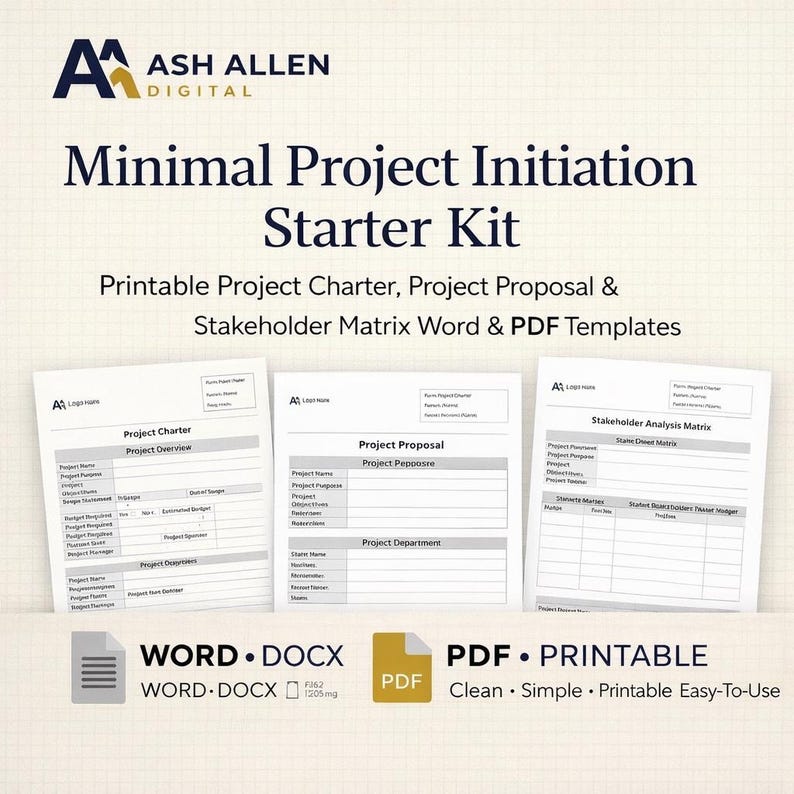 Project Initiation Template Starter Kit | Proposal, Charter ...