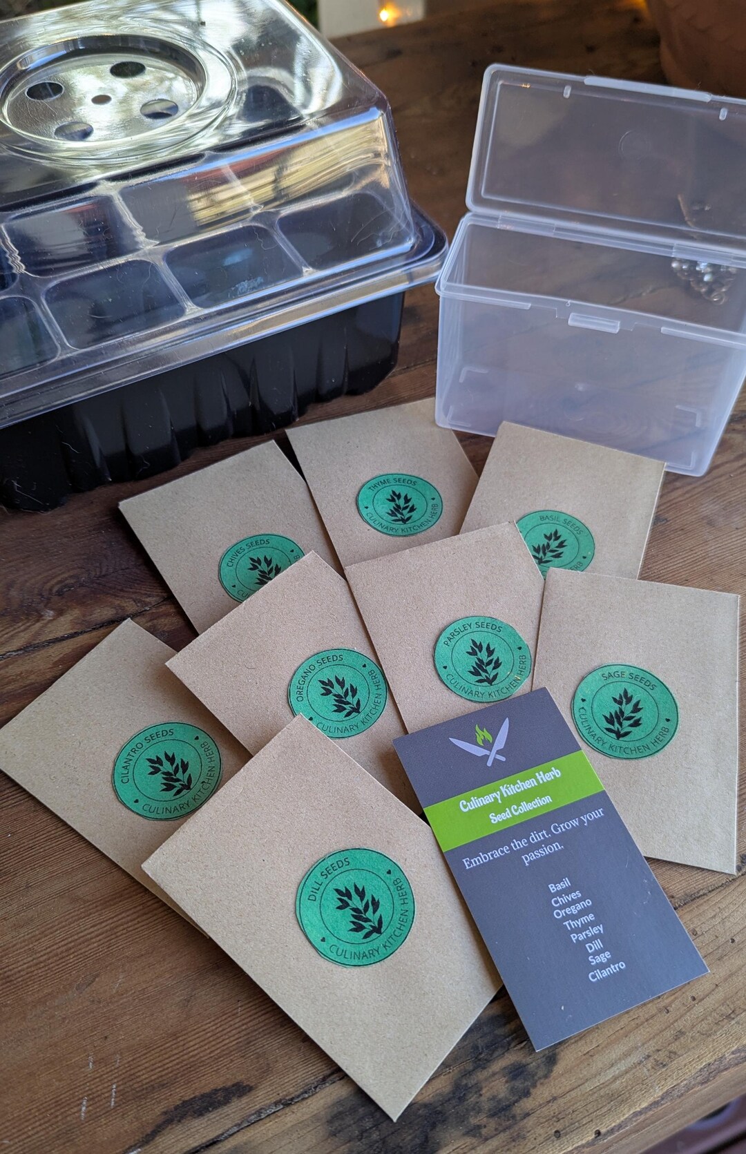 Culinary Herb Garden Kit – Grow Your Own Fresh Kitchen Herbs, Table Top ...