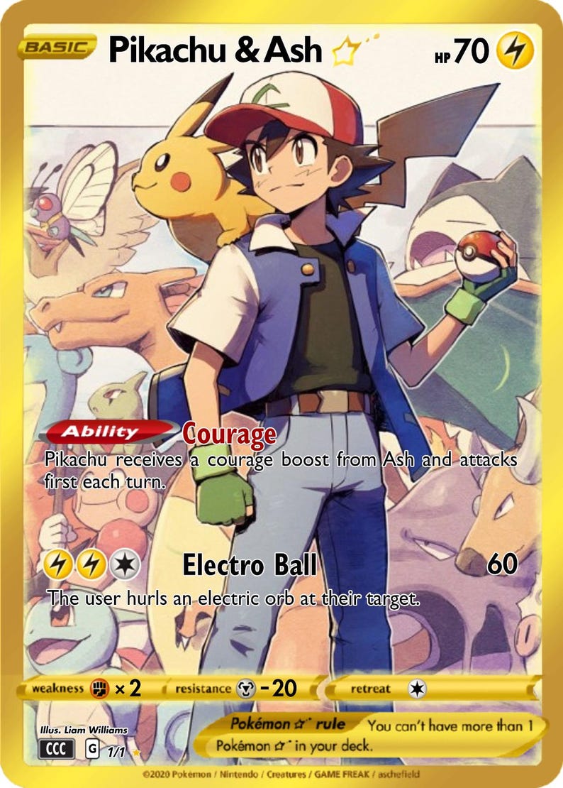 Pikachu & Ash - Etsy