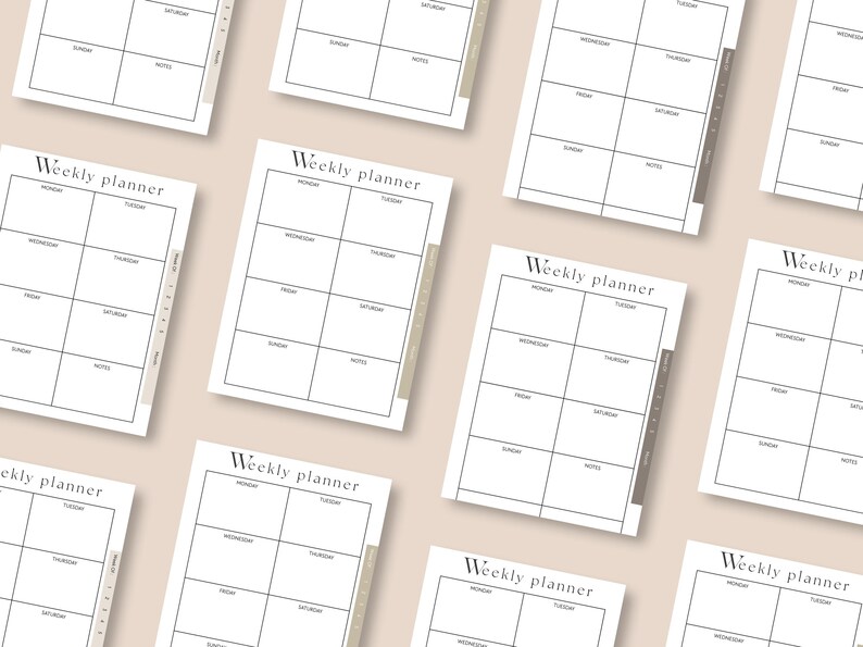 Minimalist Weekly Planner, Productivity Organizer, Goals Schedule ...