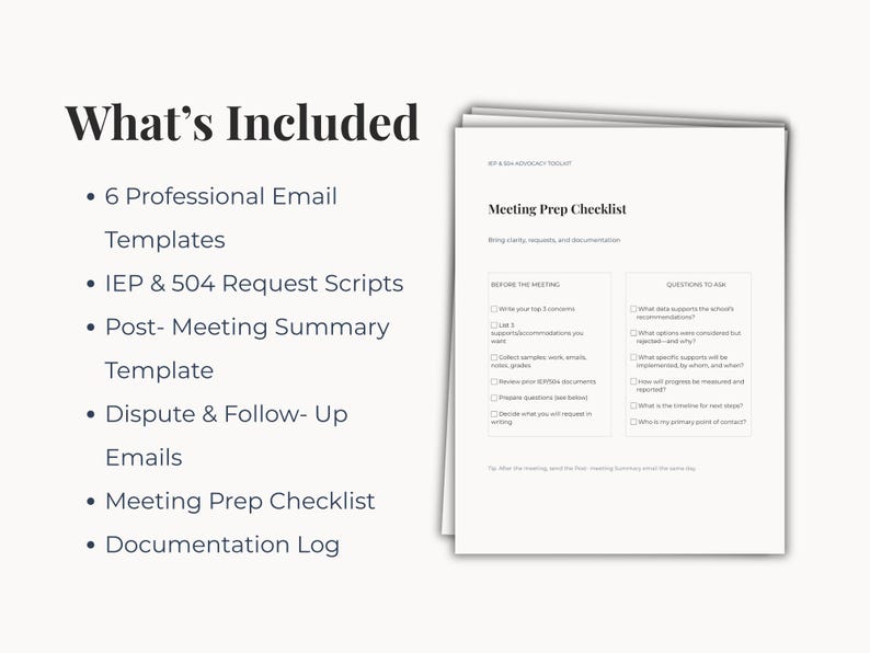 IEP & 504 Email Templates for Parent Advocacy (printable + Editable) - Etsy