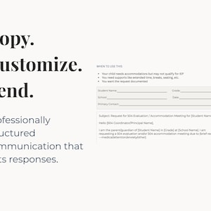 IEP & 504 Email Templates for Parent Advocacy (printable + Editable) - Etsy