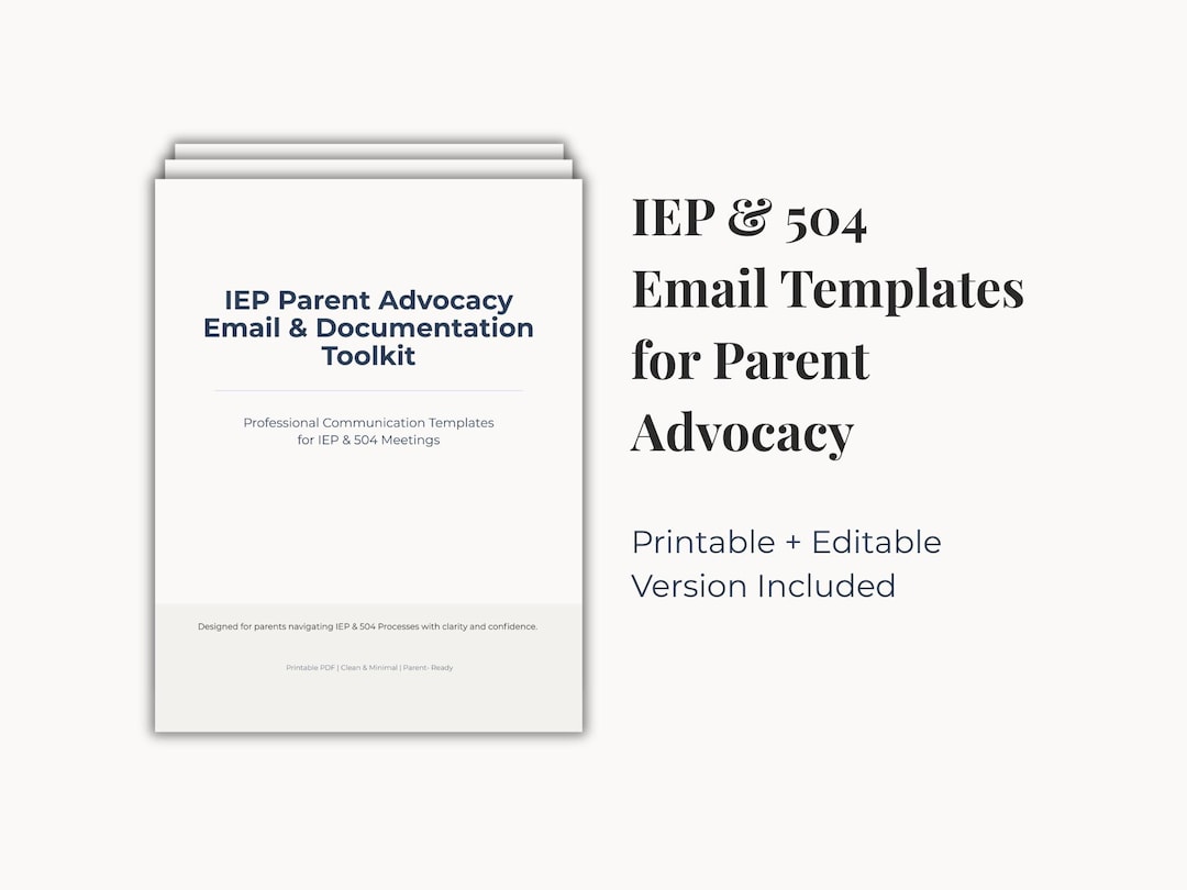IEP & 504 Email Templates for Parent Advocacy (printable + Editable) - Etsy