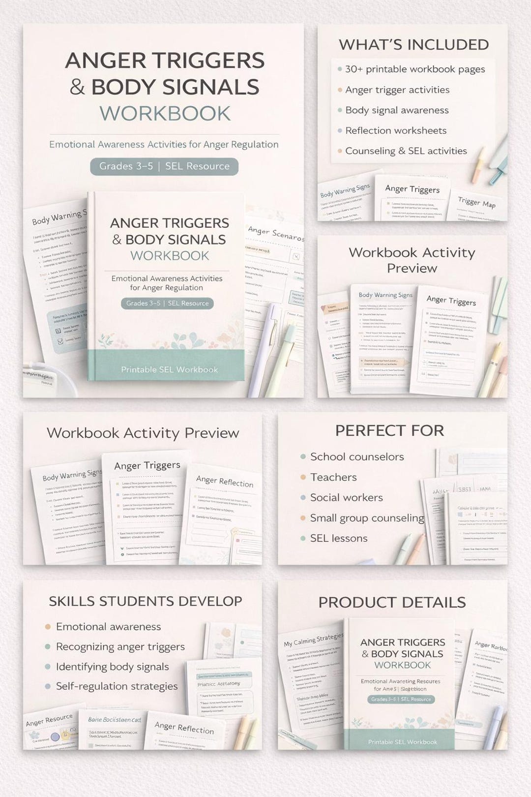 Anger Triggers & Body Signals Workbook | Emotional Regulation SEL ...