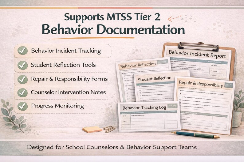 Behavior Incident Report Kit for School Counselors | Student Reflection ...