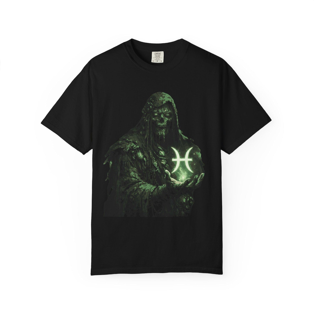 Pisces Mystic Monster T-shirt | Zodiac Horror Illustration - Etsy