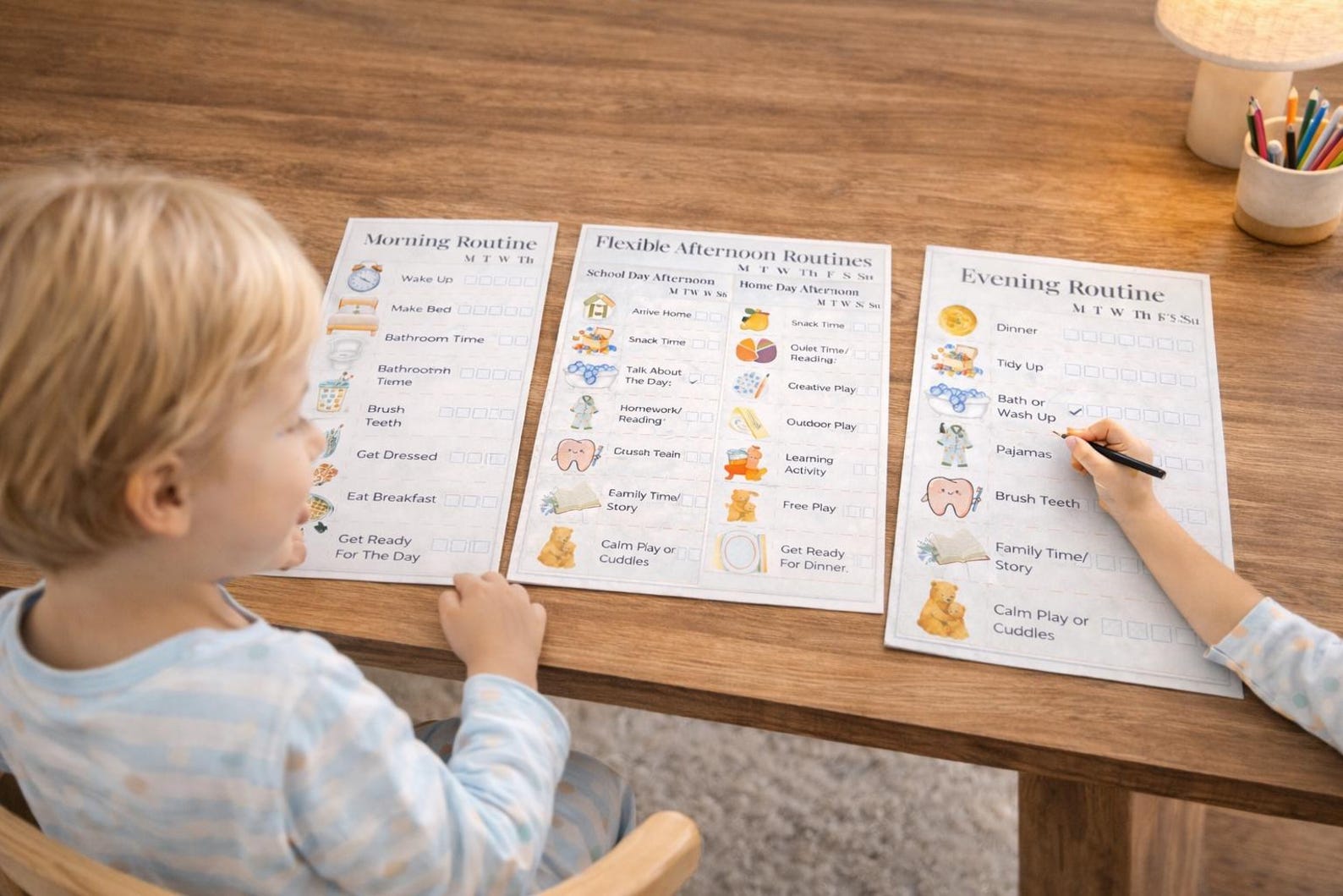Kids Daily Routine Bundle, Visual Schedule Ages 3-6 (digital Download ...