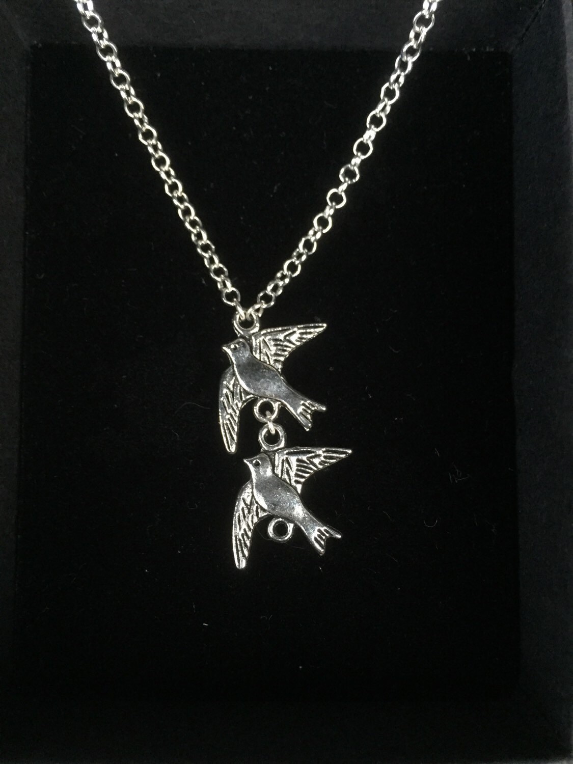 Collar de paloma par de palomas, encantos de aves, collar de encanto ...