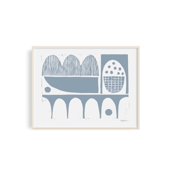 Modern Arches Linocut Block Print Art Print Modern Art | Etsy