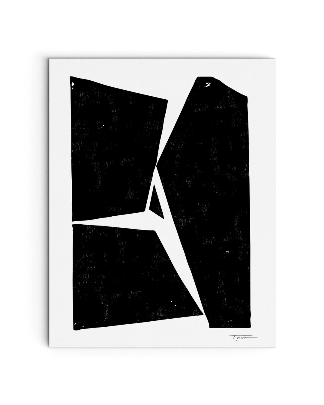 Three Minimalist Geometric Forms Print, Linocut Block Print, Art Print ...