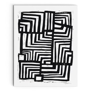 Moving Lines, Linocut Block Print, Art Print, Modern Art, Minimalist ...