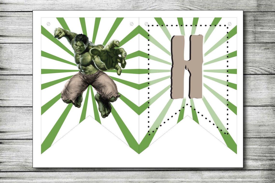 Hulk Birthday Party Banner: Superhero Theme (instant Download) - Etsy