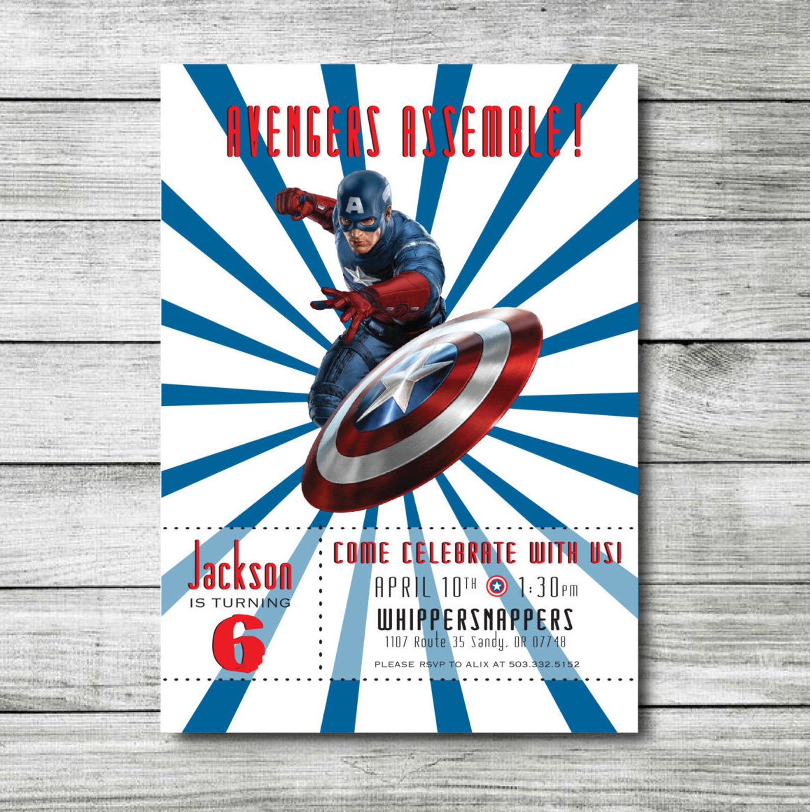 Captain America Birthday Invitation: Superhero Party (DIY Printable) - Etsy