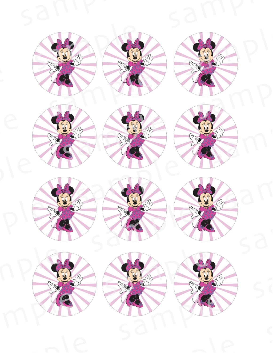 Minnie Mouse Cupcake Toppers Minnie Cupcake Toppers Printable Minnie ...