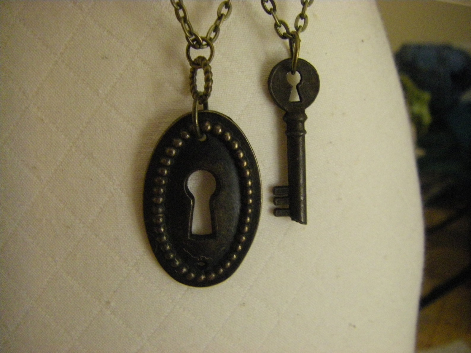 Key and Keyhole Necklace Set Key Jewelry Victorian Layering - Etsy
