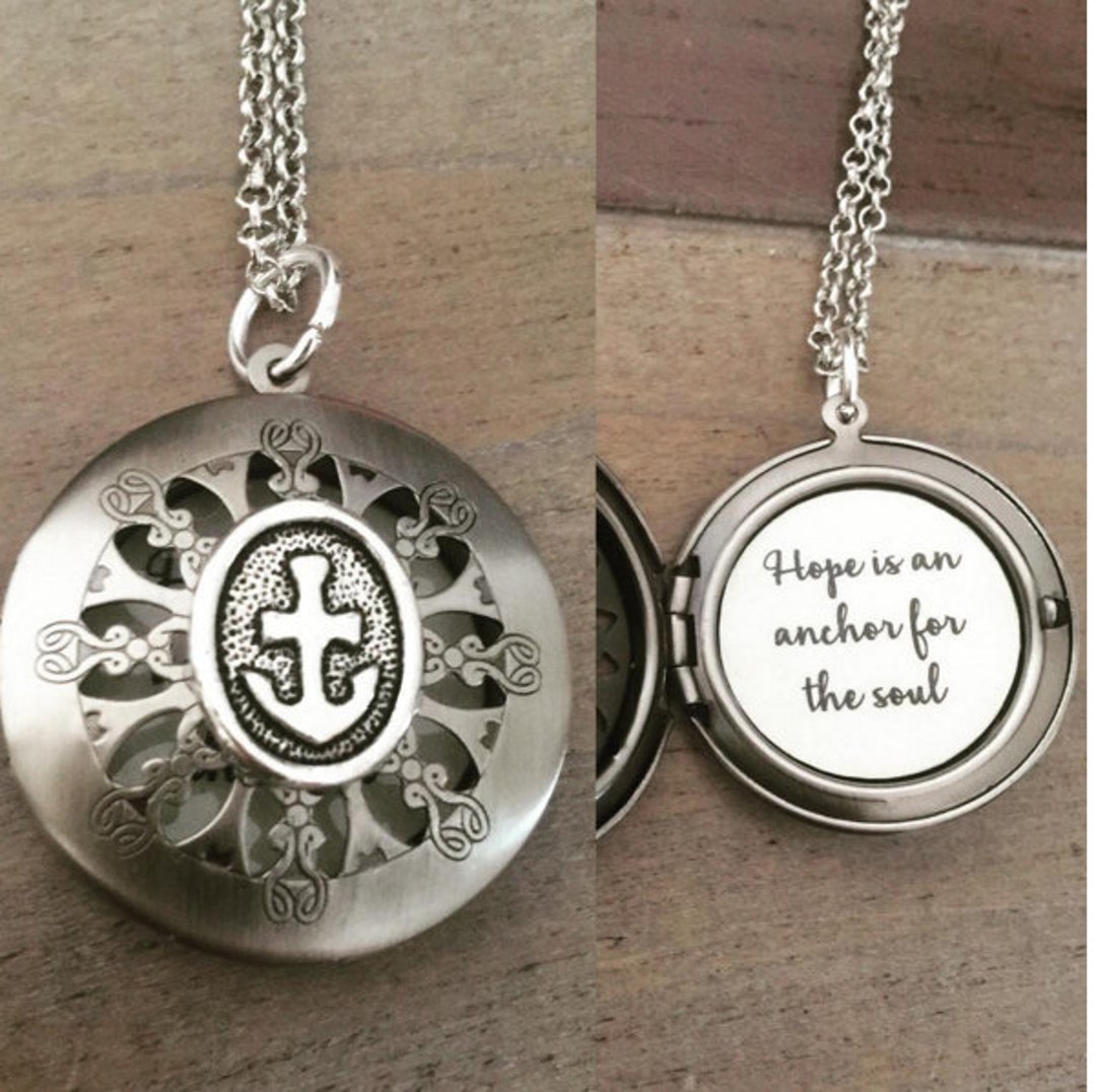 Silver Locket, Hope is an Anchor for the Soul, Hope Anchors the Soul ...