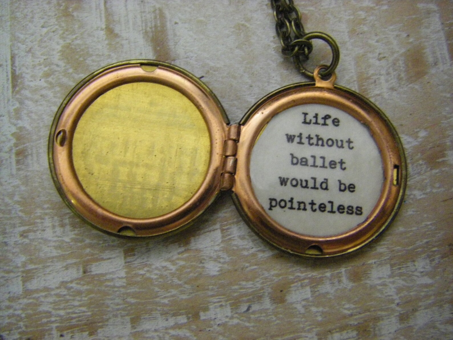 Ballet Locket Necklace Life Without Ballet Would Be - Etsy