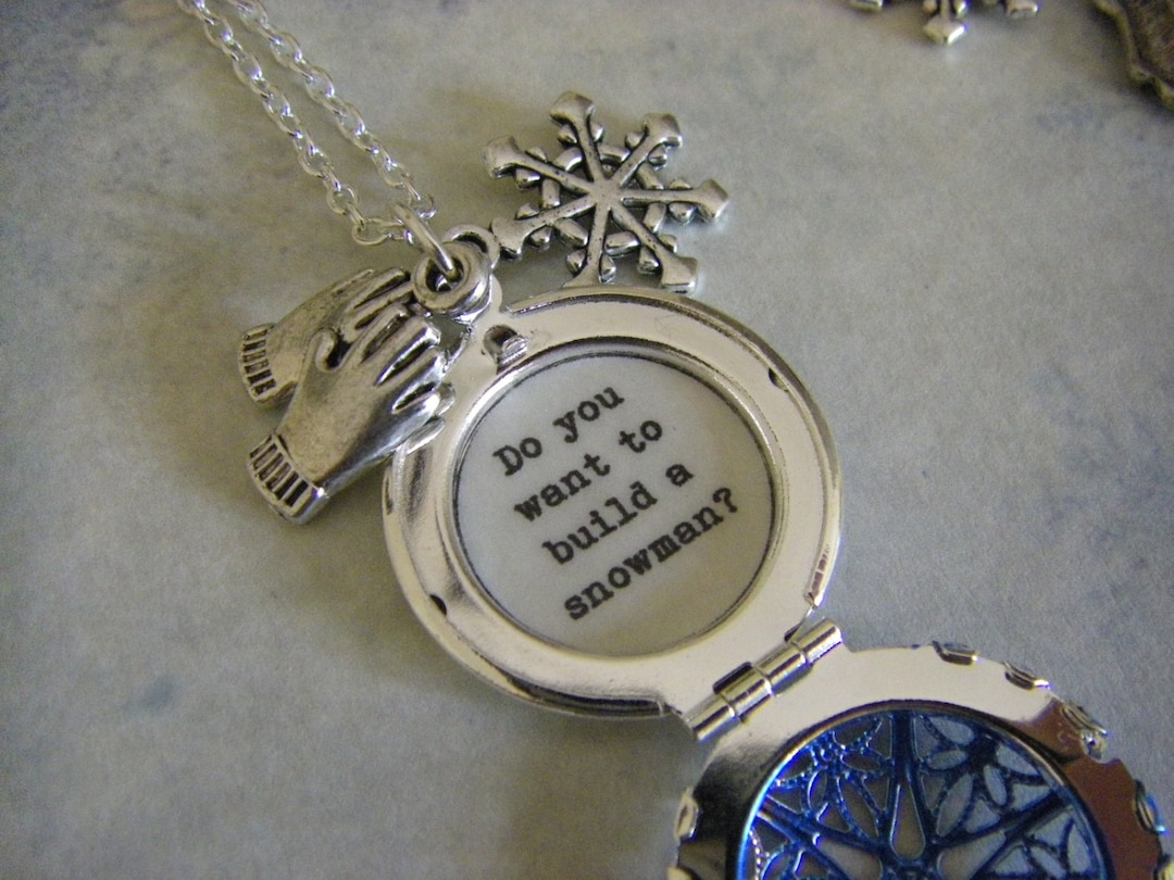 Frozen Anna Locket Necklace Do You Want to Build A Snowman Quote Inside ...