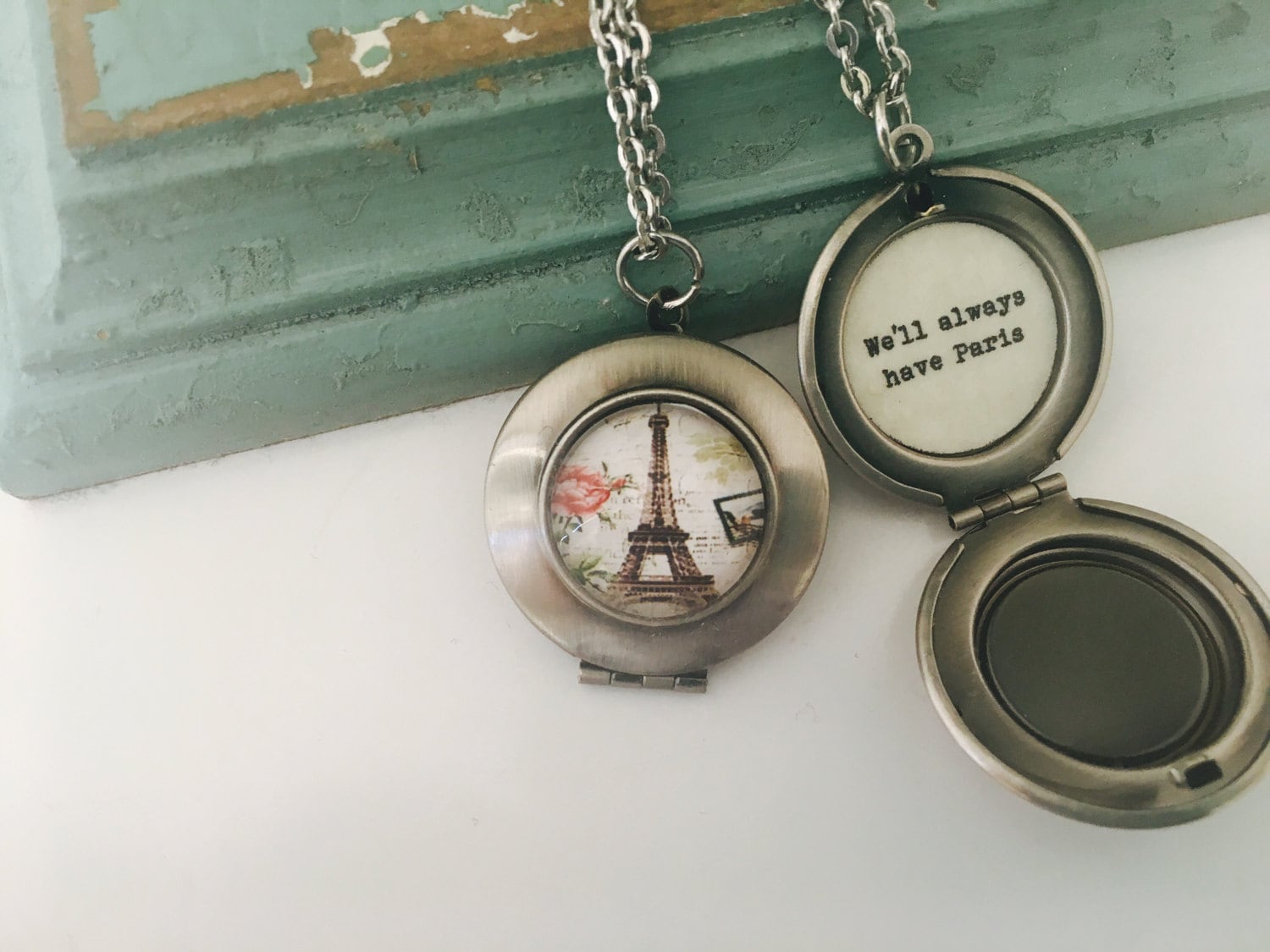 We'll Always Have Paris Locket Paris Necklace Eiffel | Etsy