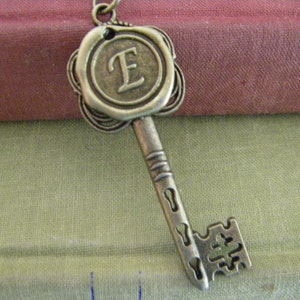 Wax Seal Key Initial Necklace You Choose Letter One Necklace A to Z ...